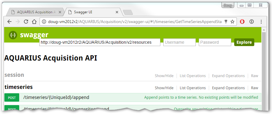 AQUARIUS Time-Series - Common API Reference